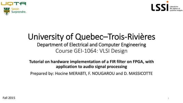 FPGA FIR filter implementation (Audio signal processing) | PDF FPGA FIR filter implementation (Audio signal processing) | PDF