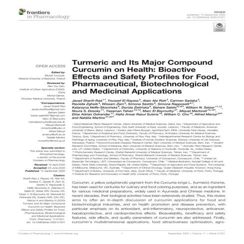 Turmeric and Its Major Compound Curcumin on Health: Bioactive Effects ...
