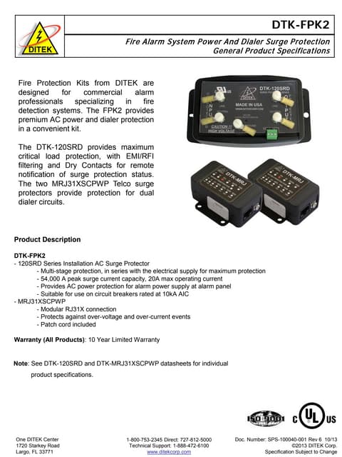 Ditek DTK-120SR Data Sheet | PDF