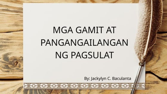 Layunin sa pagsulat -Filipino | PPT