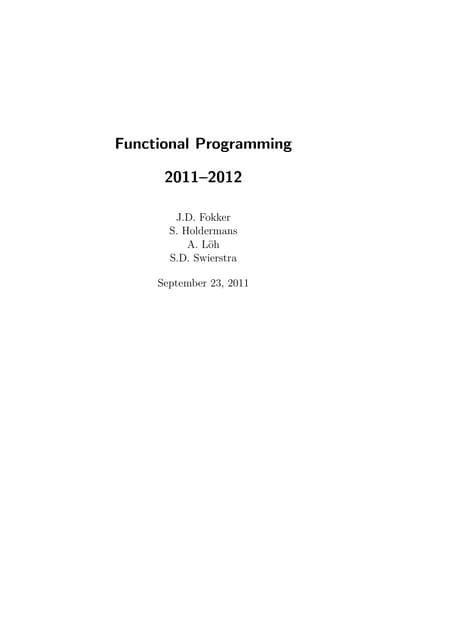 Functional Programming Lecture Notes Pdf Programming Languages 5674