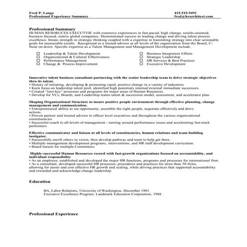 Fpl Resume | DOC | Human Resources | Business
