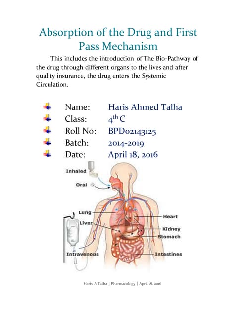 First pass metabolism
