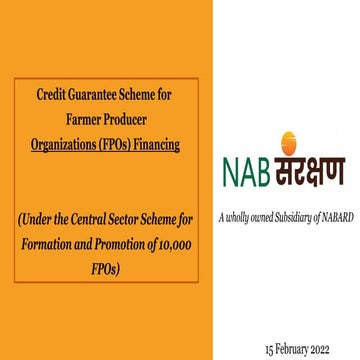 FPO SCHEME OVER VIEW AND STEPS FOR CREDIT GUARANTEE | PPT