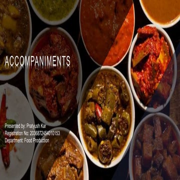 Accompaniments, Food Production | PPTX