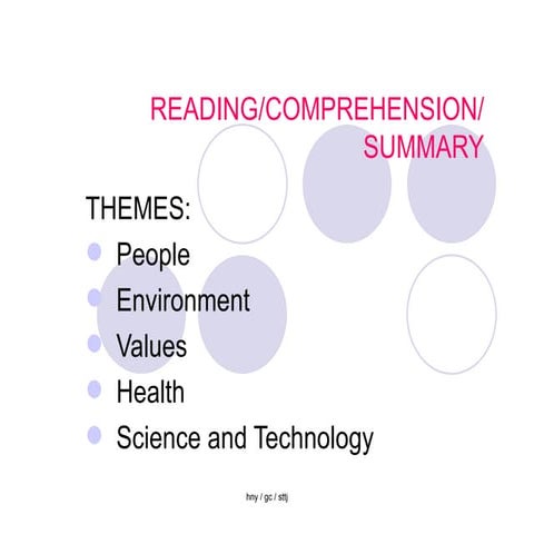 READING COMPREHENSION - SUMMARY | PPSX