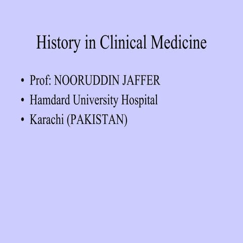 History taking in Medicine | PPT