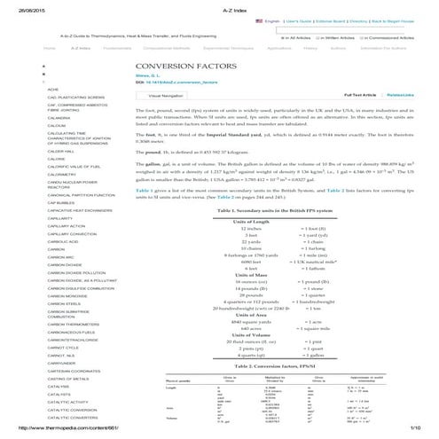 Fps to si conversions | PDF