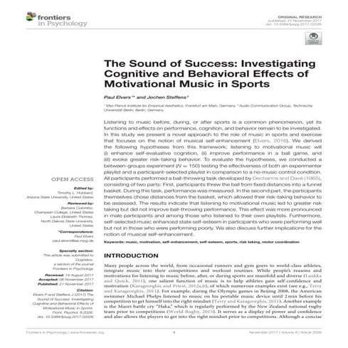 Study shows music affects exercise performance | PDF