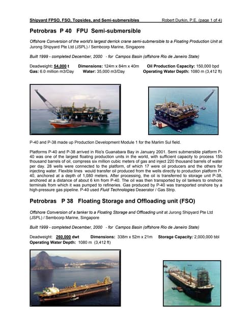 Fpso – general overview of conversion & topside process description ...