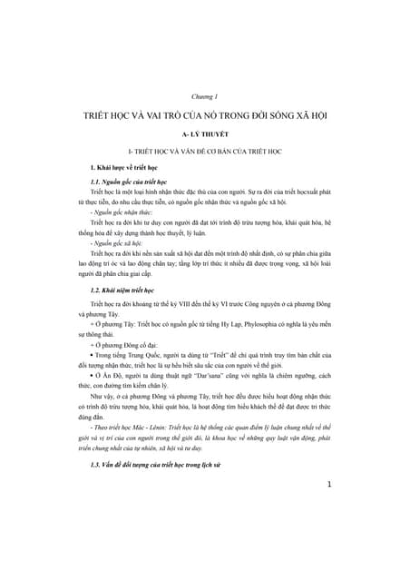 Đề cương cuối kỳ môn Triết Cao học - Bách Khoa HCMUT | PDF