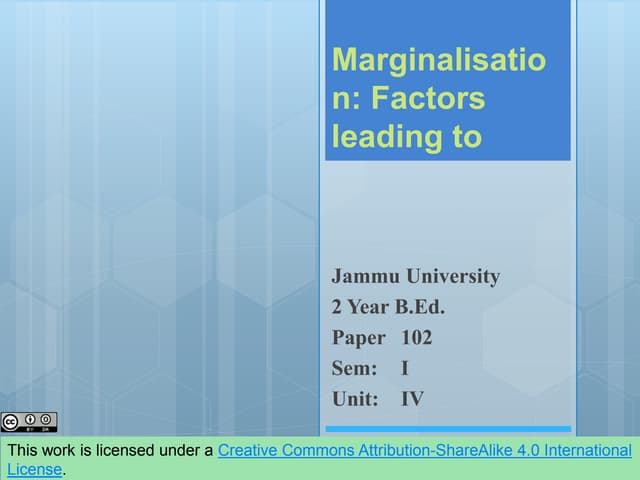 Marginalization.pptx | Debated Sensitive Social Issues | Sensitive Topics