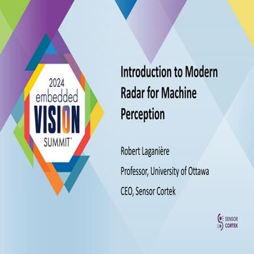 “Introduction to Modern Radar for Machine Perception,” a Presentation ...