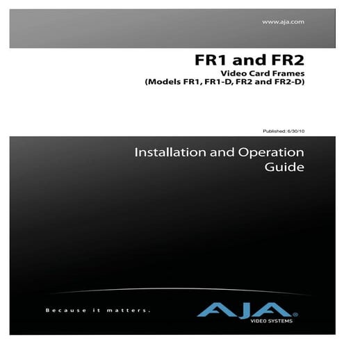 AJA FR1 and FR2 | PDF