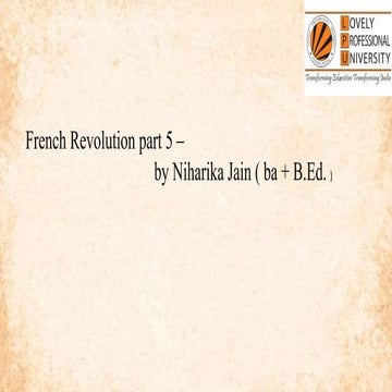 FRENCH REVOLUTION PART 5 | PPTX