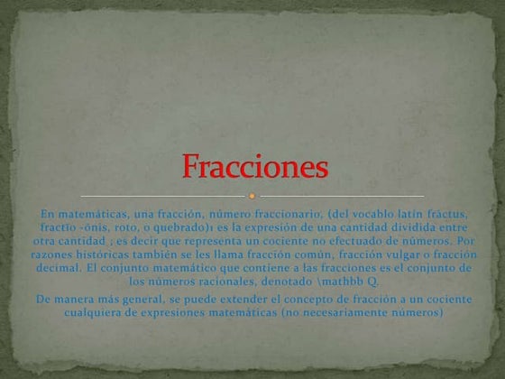 Presentacion fracciones | PPT