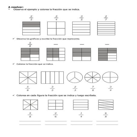 Operaciones Con Fracciones Para Colorear Hojas De Trabajo De Colorear
