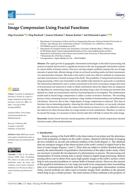 Image Compression Using Fractal Functions Pdf