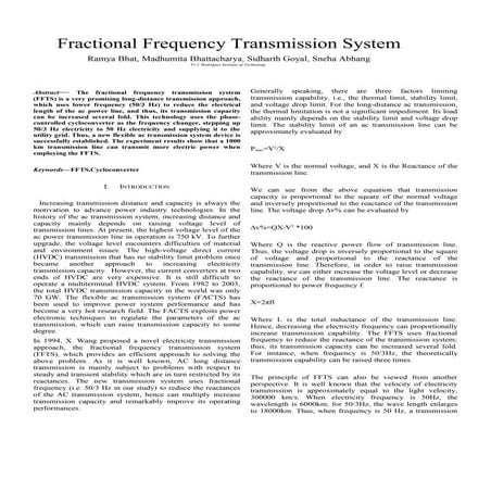 Fractional frequency Transmission System | PDF
