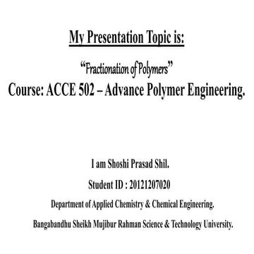 Fractionation of polymer | PPTX