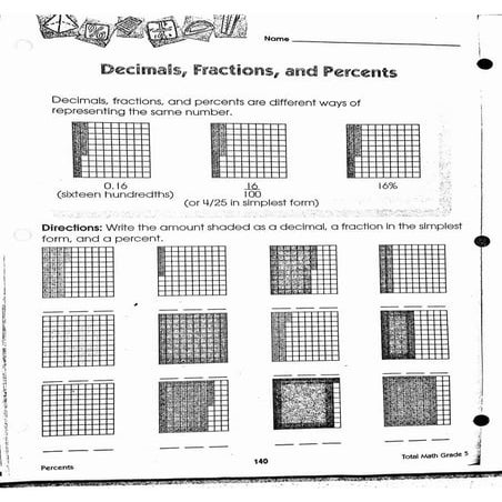 Fraction ,decimal, percent 1 | PDF