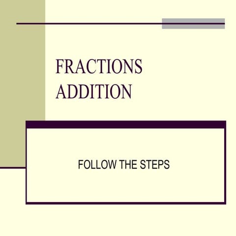Fractions addition | PPT