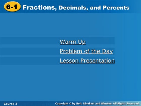 Conversion steps Decimal Fraction Percent | PDF