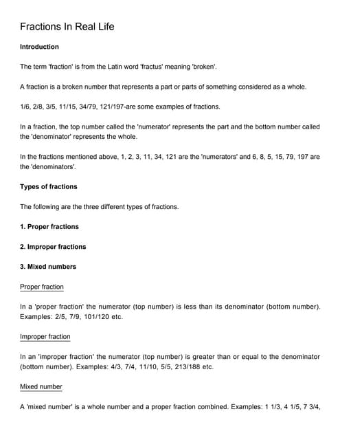 Intoduction to fractions | PPT