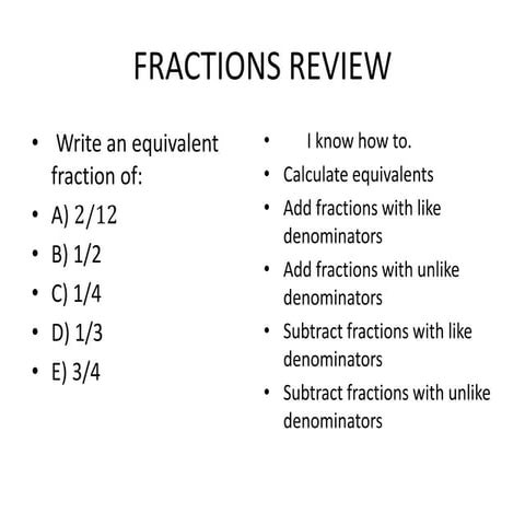 Fractions review | PPT