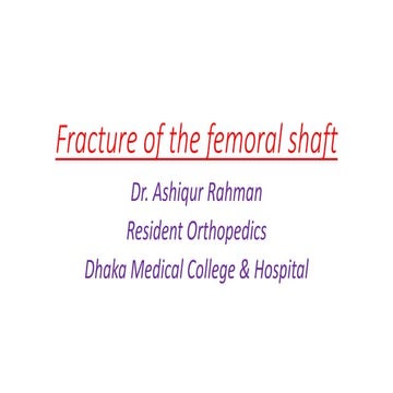 Fracture of the femoral shaft | PPT