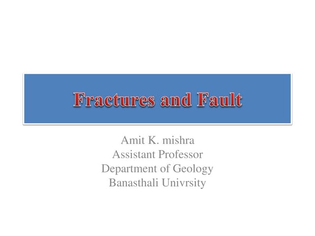 Fault - Parts & Types - Field Evidences | PPTX
