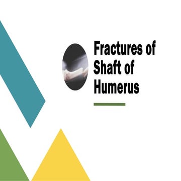 FRACTURES OF SHAFT OF HUMERUS - ORTHOPEDICS PRESENTATION | PDF