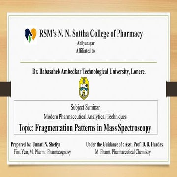 Fragmentation Patterns in Mass Spectroscopy.pptx