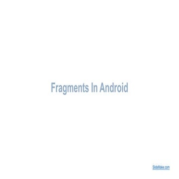 Fragments In Androidpptx 