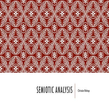 Semiotic analysis | PPTX | Art and Photography | Books and Literature
