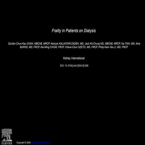 frailty in patients on regular hemodialysis | PPTX