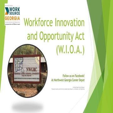 Workforce Development in Northwest Georgia | PPTX