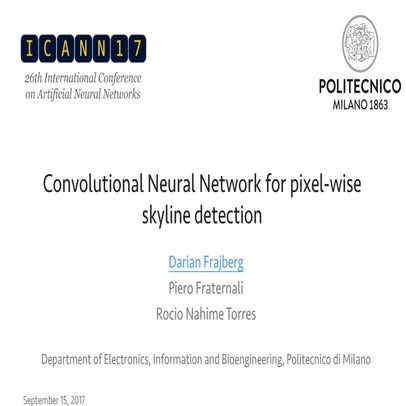 Convolutional Neural Network for pixel-wise skyline detection | PPT