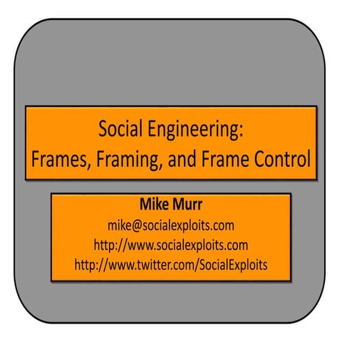 Social Engineering: Frames and Frame Control | PPTX
