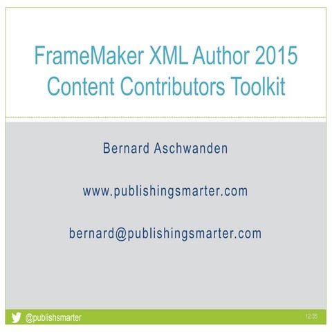 Framemaker Xml Author Toolkit Pptx Desktop Publishing Computer Software And Applications