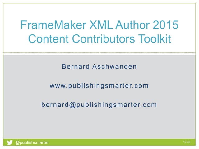 Framemaker Xml Author Toolkit Pptx Desktop Publishing Computer Software And Applications