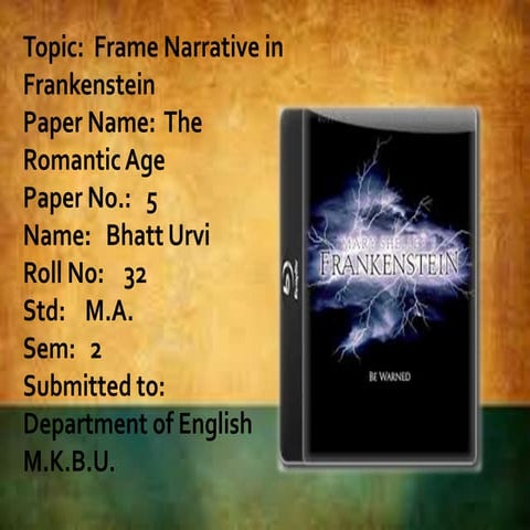 Frame narrative in Frankenstein | PPT