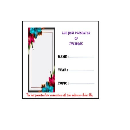 frame BEST PRESENTER TO PUBLISH IN THE CLASSROOM | DOCX