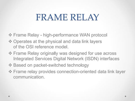 Frame relay presentation on data communication | PPT