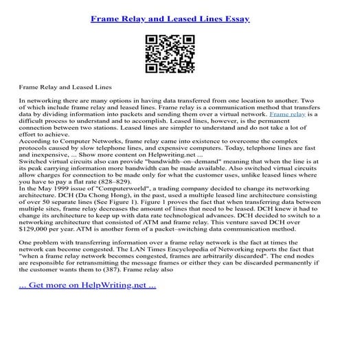 Frame Relay And Leased Lines Essay | PDF | Computer Networking | Computing