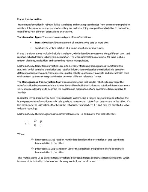 USE OF MATRIX IN ROBOTICS | PPTX