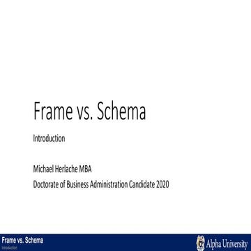 Frame vs. Schema | PDF