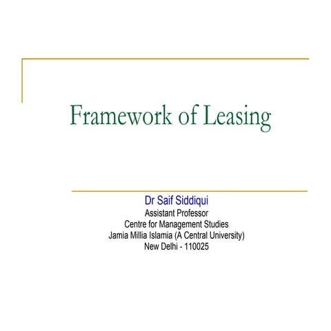 Framework of Leasing | PPT