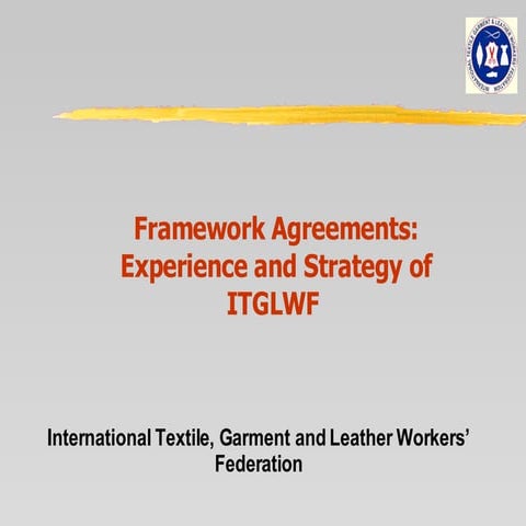 Framework Agreements Experience And Strategy Of The Itglwf | PPT ...