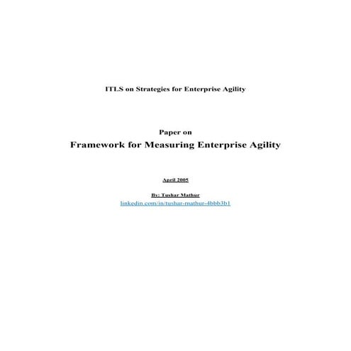 Framework for measuring enterprise agility | PDF